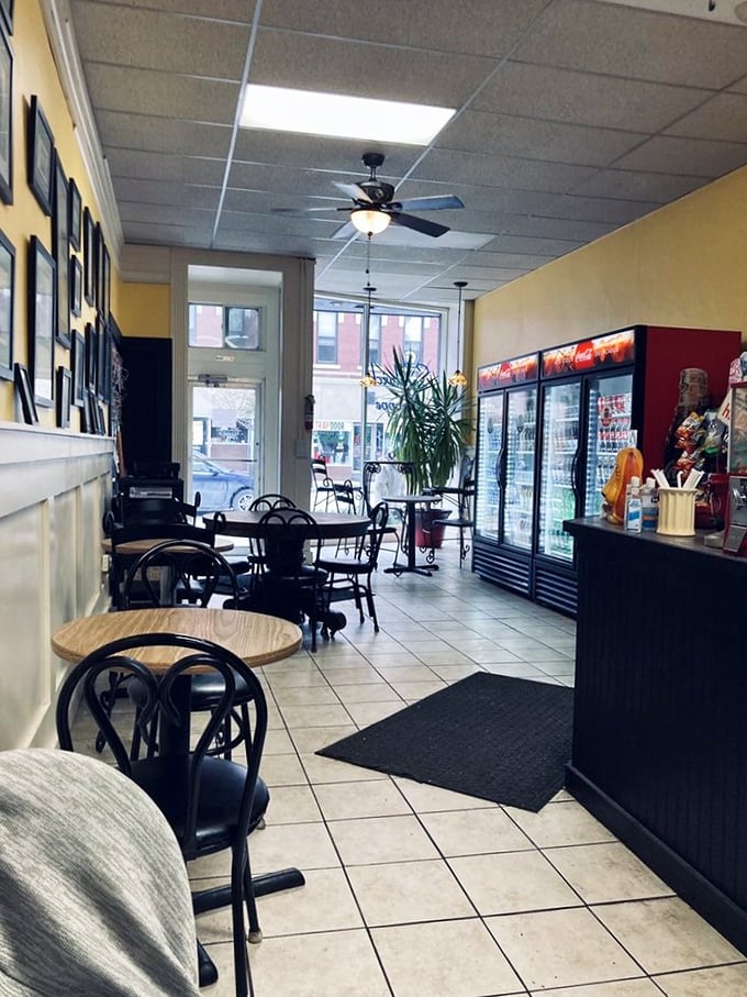 Step into sandwich paradise! This cozy interior is where carb dreams come true and diet plans go to die.