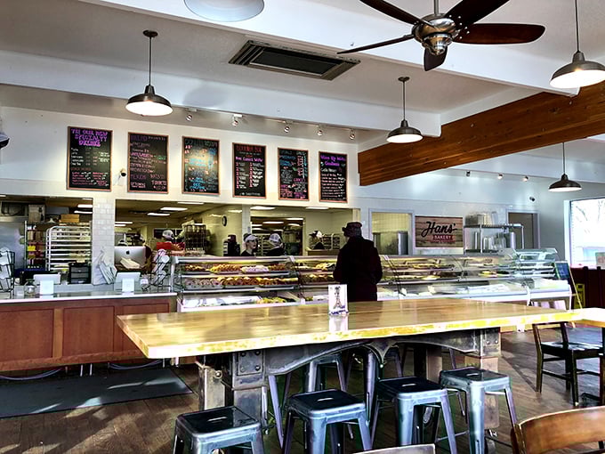 Step inside and feast your eyes! The bakery's interior is a treasure trove of temptation that would make Willy Wonka jealous.