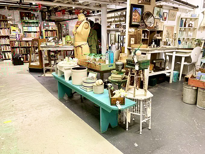 Organized chaos or chaotic organization? Either way, this room is a treasure hunter's paradise. Spot the mannequin playing hide-and-seek among the antiques!