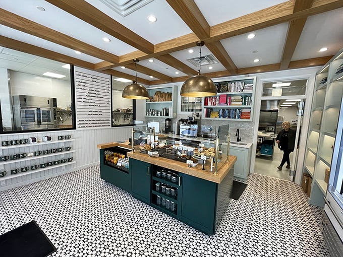 Step into a Pinterest-perfect paradise. Eva's interior is a feast for the eyes, with wooden beams and brass accents that'll make you want to redecorate your kitchen.