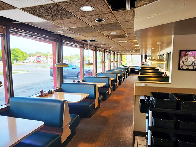 Step into a time machine of taste! These cozy booths have witnessed more breakfast epiphanies than a philosopher's convention. Prepare for a journey through diner history.