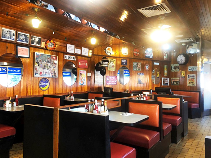 Step into a time capsule of cozy Americana. Square Diner's wood-paneled walls and vintage decor transport you to a simpler era, where conversations flow as freely as the coffee.