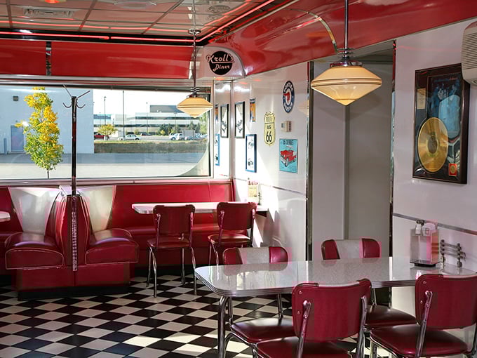 Slide into a booth and travel back to simpler times. Red vinyl seats, checkered floors, and vintage decor create the perfect backdrop for your milkshake dreams.