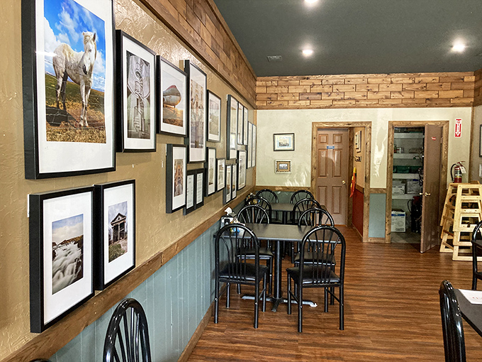 Step into a time capsule of comfort! The Driftwood's interior is a charming blend of nostalgia and coziness, with walls that could tell a thousand delicious tales.