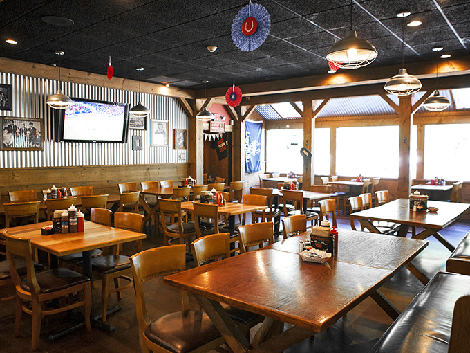 Saddle up, partner! This cozy dining room is where BBQ dreams come true, complete with cowboy-chic decor and finger-lickin' good times.