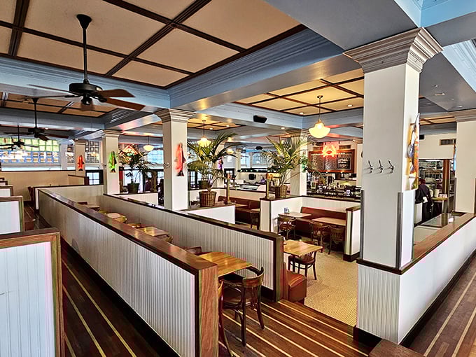 Step into a maritime time machine. This interior could make a landlubber feel like a seasoned sailor faster than you can say "ahoy matey!"