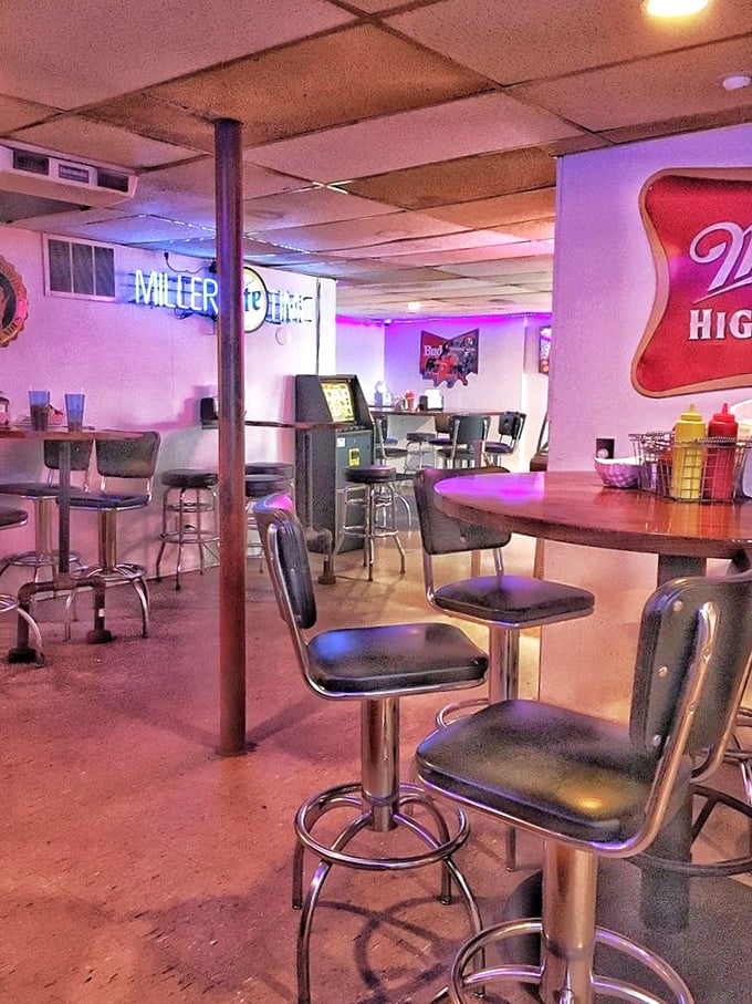 Step into a time warp of retro charm and modern comfort. It's like your cool uncle's basement, if he were a wing wizard.