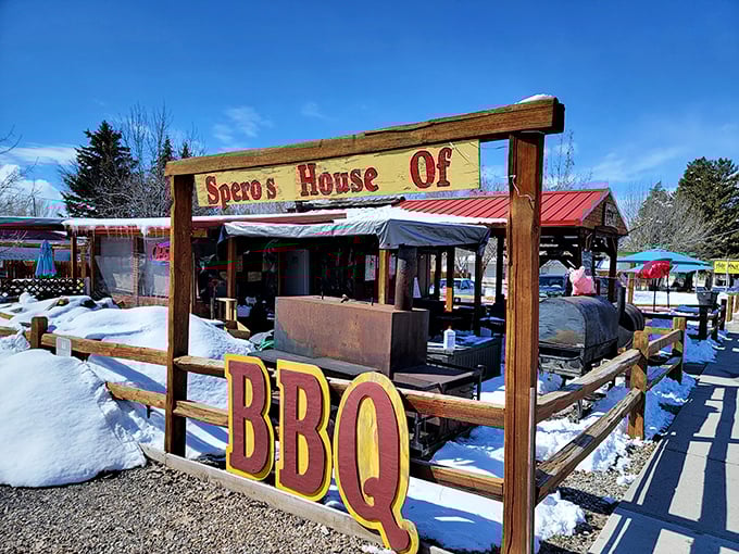 "House of BBQ" indeed! This sign is like a beacon of hope for meat lovers, promising a flavor-packed adventure ahead.