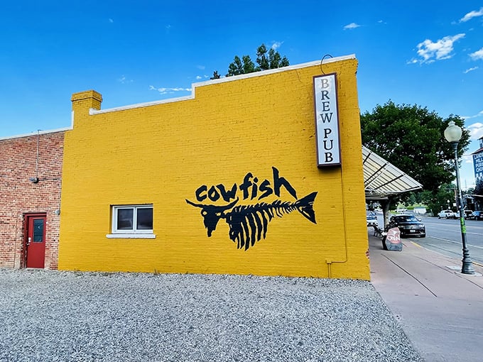Cowfish: Where the Wild West meets the deep blue sea! This sunny yellow building is like a beacon of hope for seafood-starved cowboys.