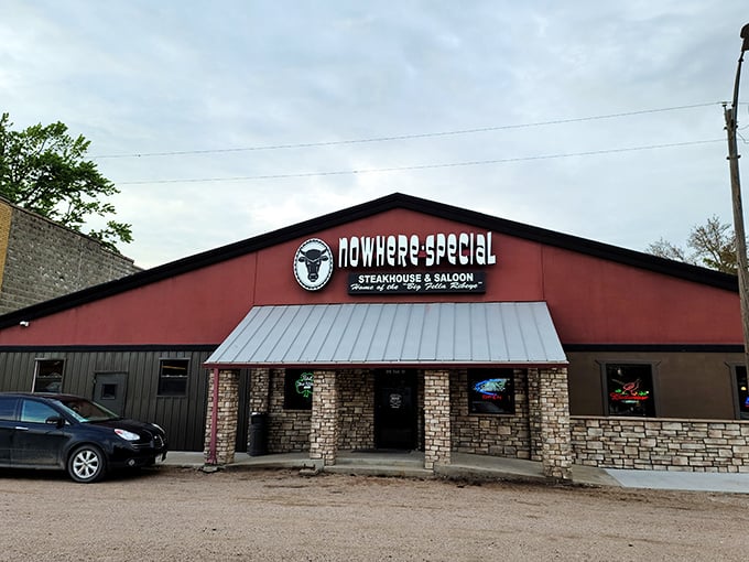 Nowhere Special? More like Somewhere Spectacular! This red-brick beacon of beefy goodness is the Bat-Signal for steak lovers.