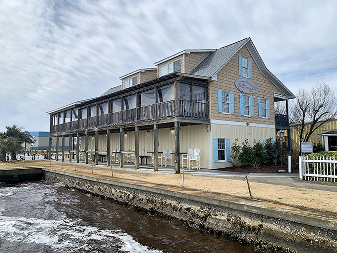 Saltwater Grill: Perched like a proud ship's captain, this two-story beauty offers views so stunning, you might forget to eat. Almost.
