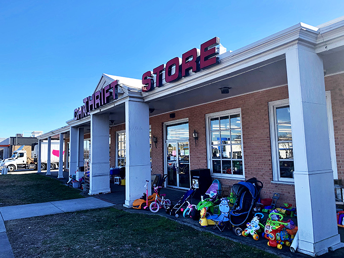 "Toys, bikes, and everything nice! CHKD's outdoor display is like a yard sale curated by Santa himself."