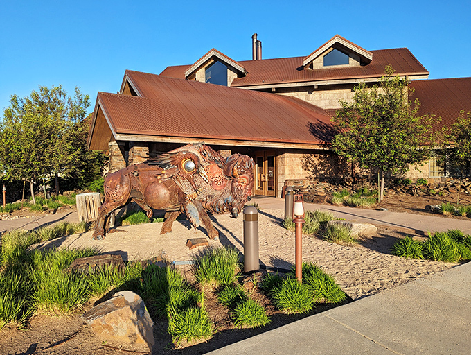 Where the Wild West meets gourmet flair. Dakotah Steakhouse's stone facade hints at the rugged delights within.