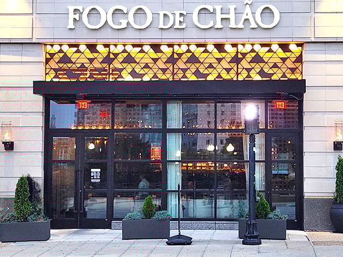 Sleek, modern, and oh-so-meaty. Fogo de Chão's façade barely contains the flavor explosion waiting inside. It's like Willy Wonka's factory, but for steak lovers.