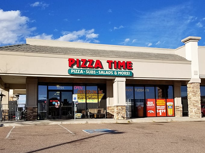 Welcome to Pizza Time, where the 90s are alive and well! Grab a slice and pretend you're in a Teenage Mutant Ninja Turtles movie.