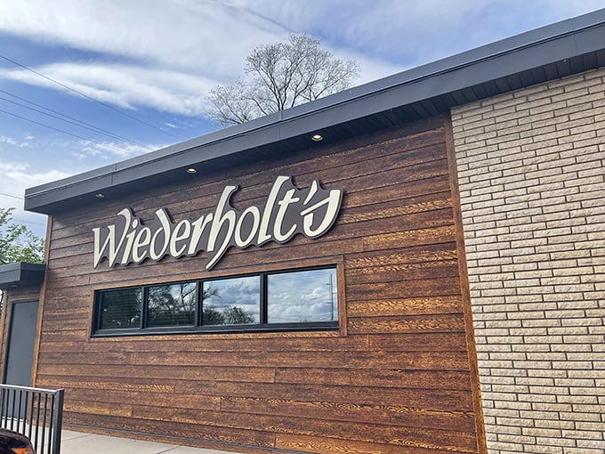 Modern meets retro at Wiederholt's. The wood paneling may say "Mad Men," but the steaks scream "Oh man!"