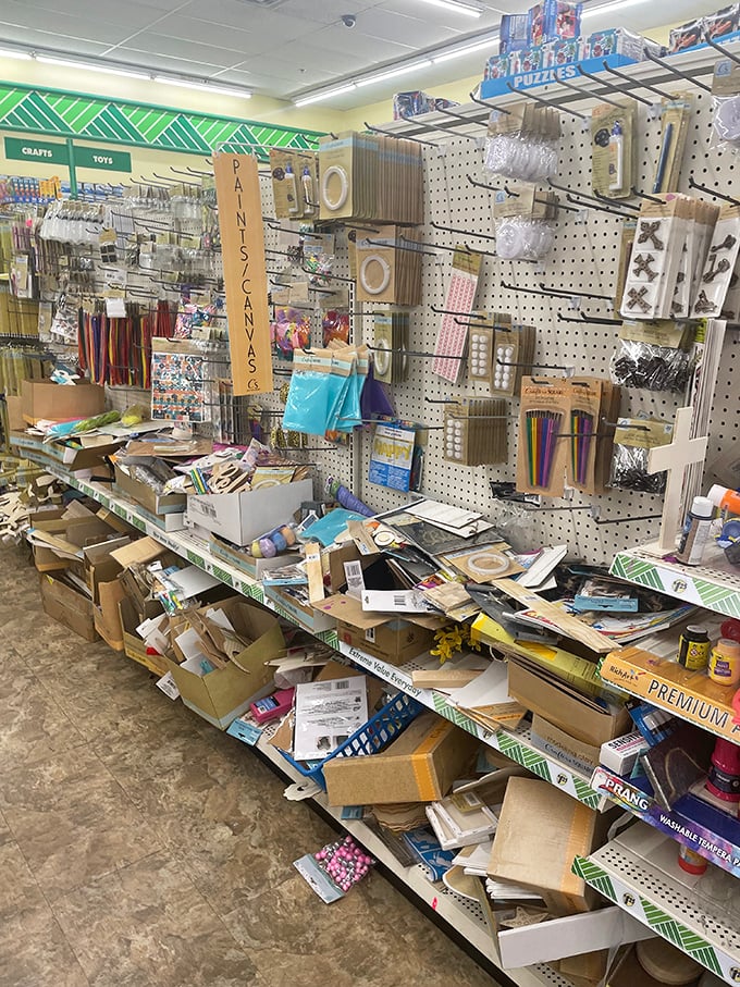 Picasso on a budget? This aisle's got enough supplies to fuel an artistic revolution – or at least a really fun craft night.