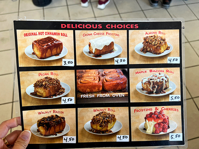 Behold, the menu of dreams! Each option is a siren song of sweetness, tempting you to throw caution (and your diet) to the wind.