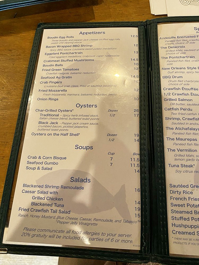 A treasure map of seafood delights! This menu is like a "Choose Your Own Adventure" book, but every choice leads to deliciousness.