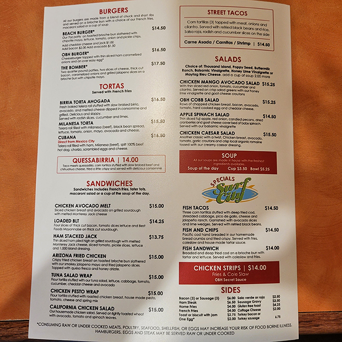 Menu madness! From beach burgers to street tacos, this isn't your grandma's greasy spoon... unless she's secretly Gordon Ramsay.