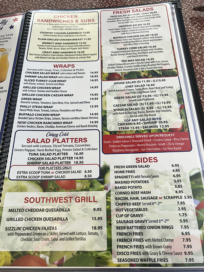 This menu is longer than War and Peace, but infinitely more delicious. Pro tip: Bring reading glasses and an empty stomach.