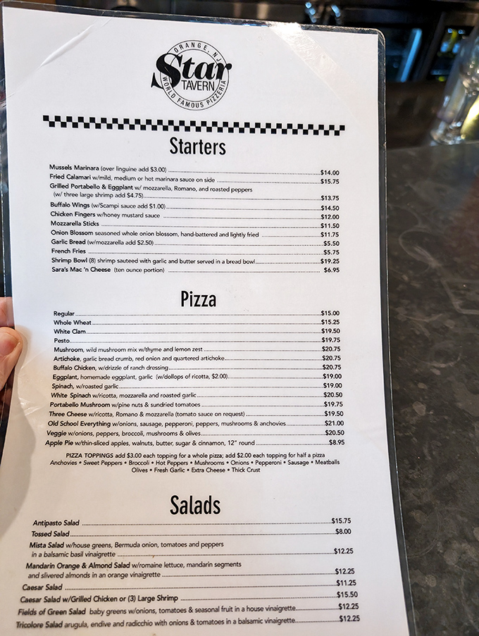 The menu of temptation! Each item is a siren song of flavor, calling you to indulge in carb-laden bliss.