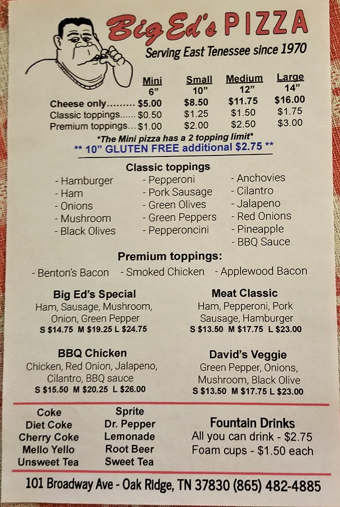 Decisions, decisions! Big Ed's menu is a treasure map of taste, guiding you through a sea of mouthwatering possibilities.