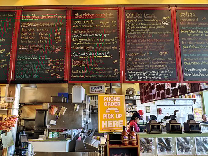 Decisions, decisions! This menu board is a carnivore's dream come true. Pro tip: Bring a friend and share everything.