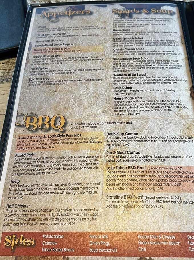 Decisions, decisions! This menu is like a treasure map for your taste buds. X marks the spot for flavor gold.