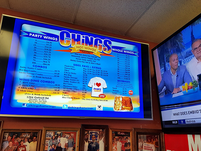 The illuminated menu board tells you everything you need to know&mdash;from "mild" to "suicide," your taste buds are in for an adventure.