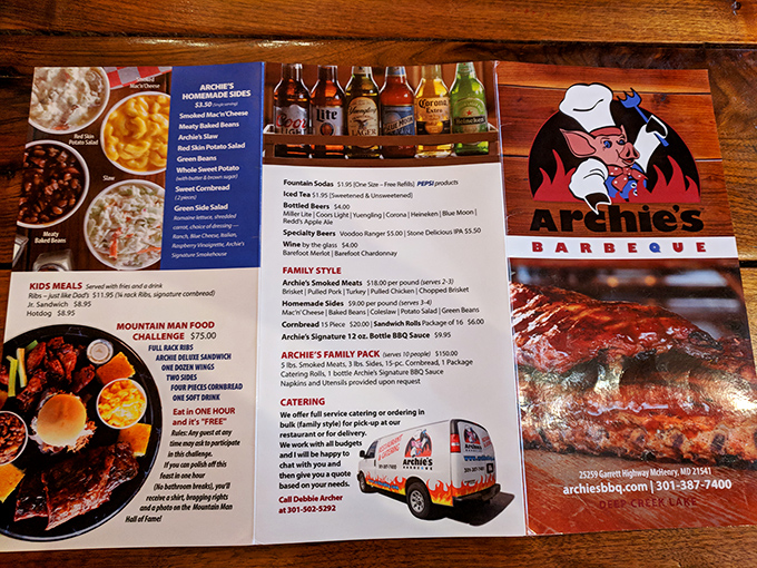 This isn't just a menu&mdash;it's a roadmap to happiness. The "Mountain Man Challenge" isn't just a meal, it's a life event worth documenting.