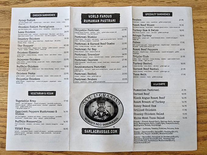 Decisions, decisions! This menu is like a who's who of sandwich royalty. Good luck choosing just one!