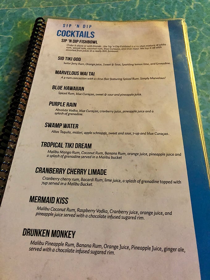 Decisions, decisions! From the "Mermaid Kiss" to the "Drunken Monkey," these cocktails are like a liquid vacation in a glass. Don't forget your tiny umbrella!