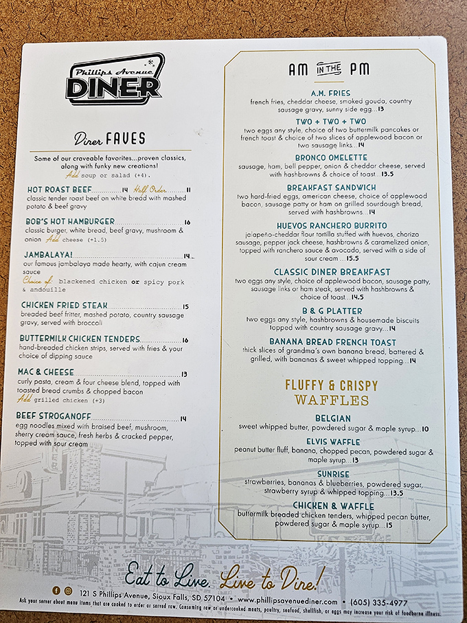 Decisions, decisions! This menu is like a greatest hits album of diner classics. My arteries are already quivering with anticipation.