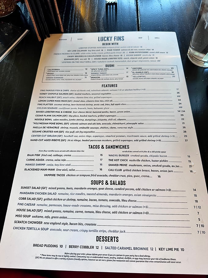 Ahoy, menu adventurers! This treasure map of oceanic delights will have you plotting your culinary course faster than you can say "Land ho!"