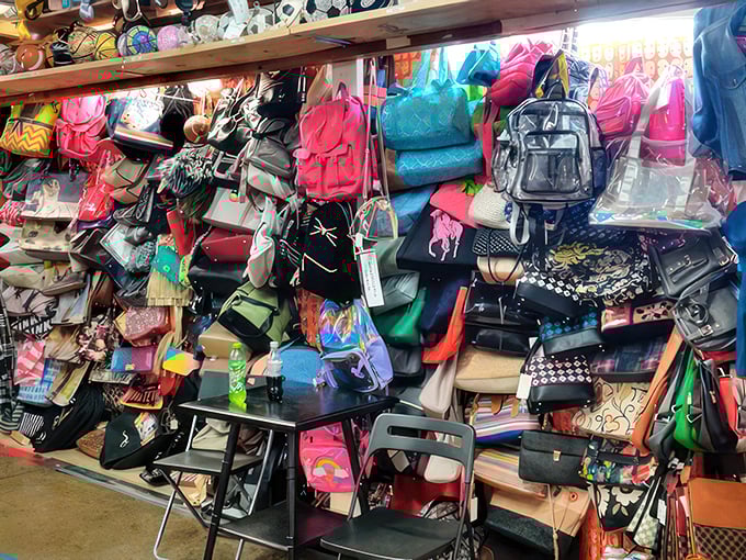 Handbag heaven! This vendor's colorful collection proves that at Traders World, you don't need designer prices to make a fashion statement.