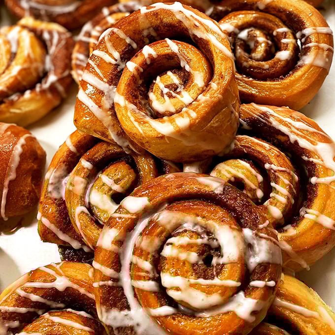 Cinnamon rolls that could make a grown man weep. These swirly beauties are the Mona Lisa of the pastry world.