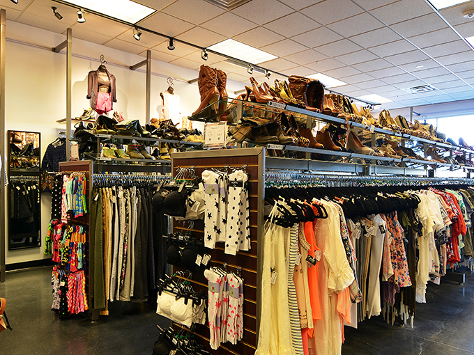 Rack after rack of sartorial splendor. It's like walking through a rainbow made of clothes &ndash; you might need sunglasses for all this fashion brilliance.