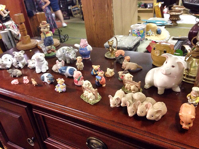 It's a ceramic zoo explosion! These figurines are having their own quirky party, and trust me, you'll want an invitation to join this menagerie of memories.