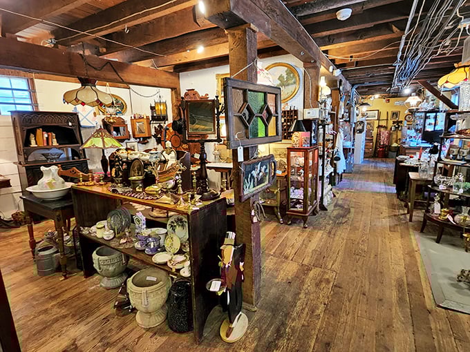 Imagine if your eccentric great-aunt's attic mated with a museum. That's the organized chaos waiting to greet you inside this antique wonderland.