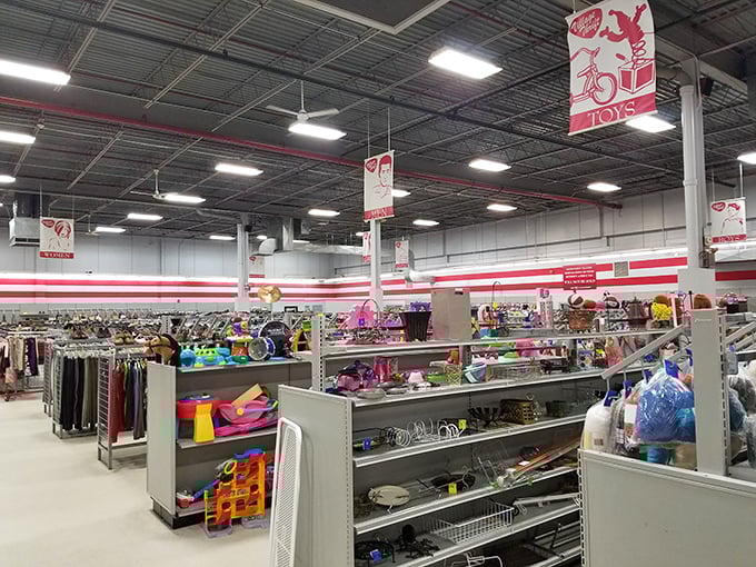 "Toys to the left, clothes to the right!" Navigate this labyrinth of pre-loved goodies like Indiana Jones on a quest for the Holy Grail of bargains.