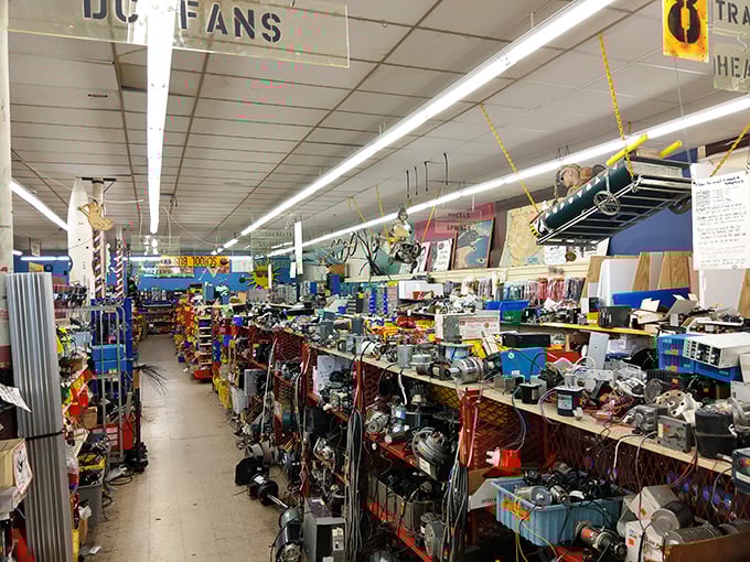 Step inside and prepare for sensory overload! Ax-Man's interior is a labyrinth of gadgets, gizmos, and thingamajigs that would make Inspector Gadget feel right at home.