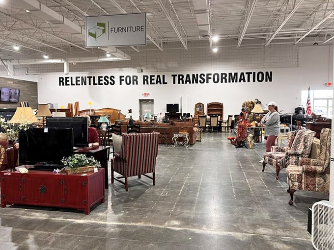 "Relentless for Real Transformation" isn't just wall art&mdash;it's the mission behind every chair, lamp, and vintage treasure that finds its way here.