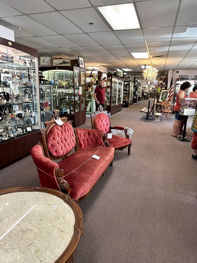 Aisle after aisle of memories and mysteries. It's like walking through your grandma's attic, if she collected everything since 1900.