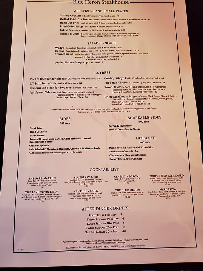 A menu that reads like a love letter to carnivores. From thick-cut bacon to prime steaks, it's enough to make a vegetarian consider a temporary leave of absence.