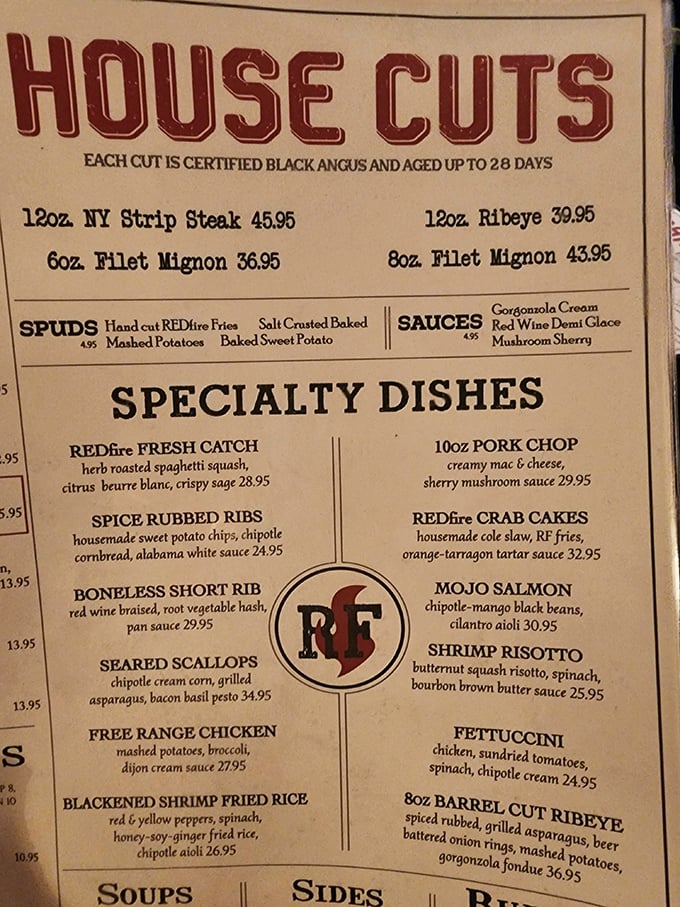 Decisions, decisions! This menu is like a treasure map for your taste buds. X marks the spot for deliciousness.