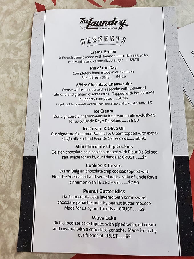 Dessert dilemma? This menu is sweeter than your grandma's secret recipe collection. Good luck choosing just one!