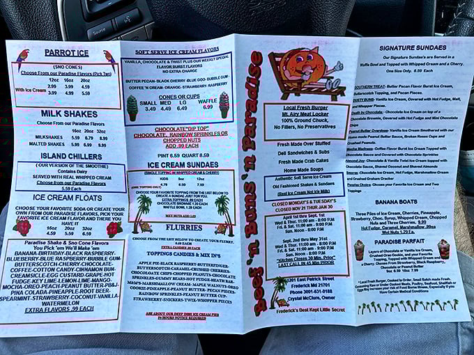 Holy menu, Batman! This spread of options is more packed than a clown car. From burgers to shakes, it's a flavor fiesta waiting to happen.