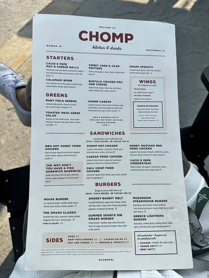 Decisions, decisions! Chomp's menu is a tantalizing roadmap to flavor town, offering everything from classic burgers to creative concoctions that'll make your taste buds do a happy dance.