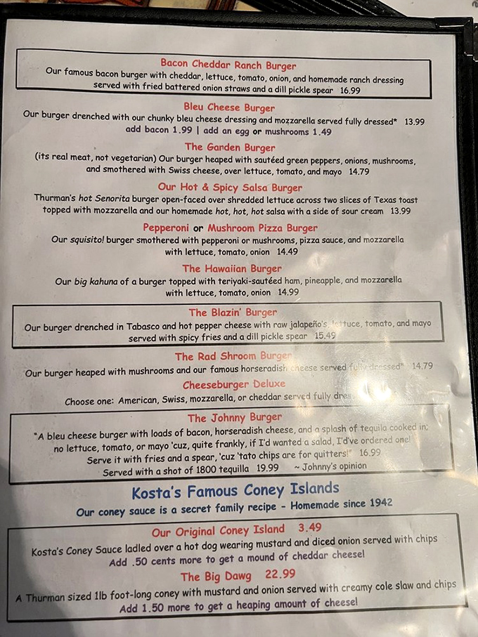 Behold, the menu of champions! Each item is a contender for your taste buds' affection. Choose wisely, or come back tomorrow. We won't judge.